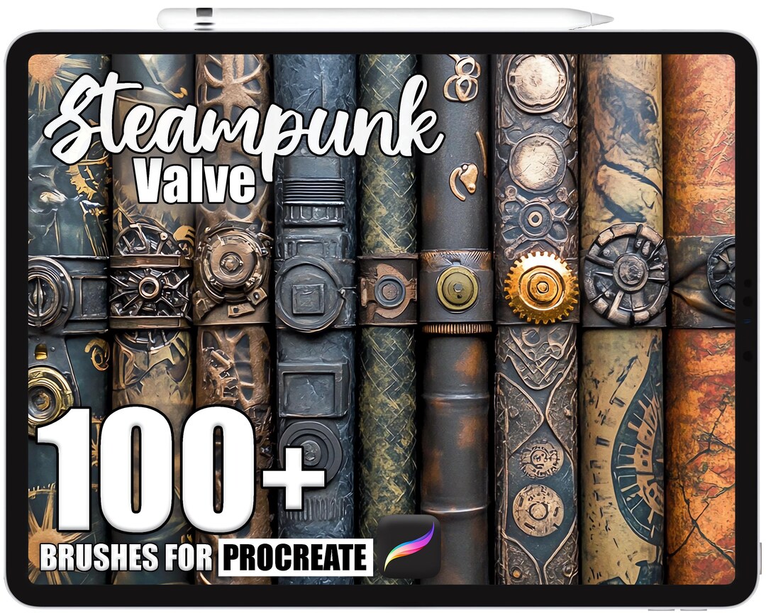 100+ Procreate Steampunk Valve Brushes, Realistic Texture Brushes for ...