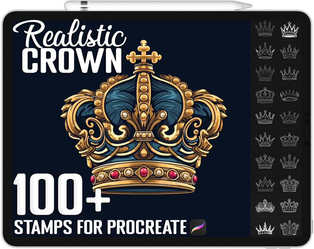 100+ Procreate Realistic Crown Stamps, Crown Brushes for Procreate ...