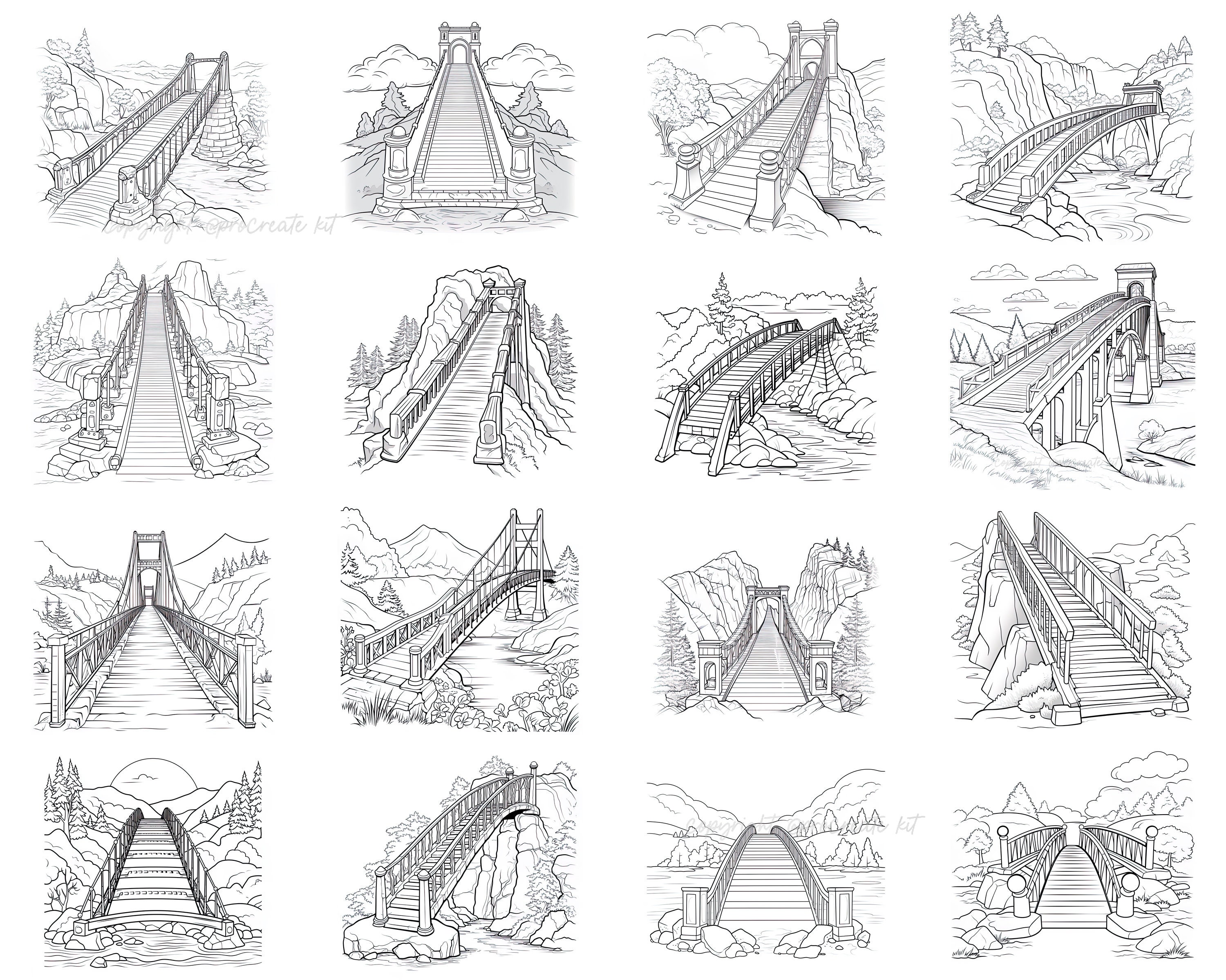 100+ Procreate Bridge Stamps, Bridge Brushes for Procreate, Instant ...