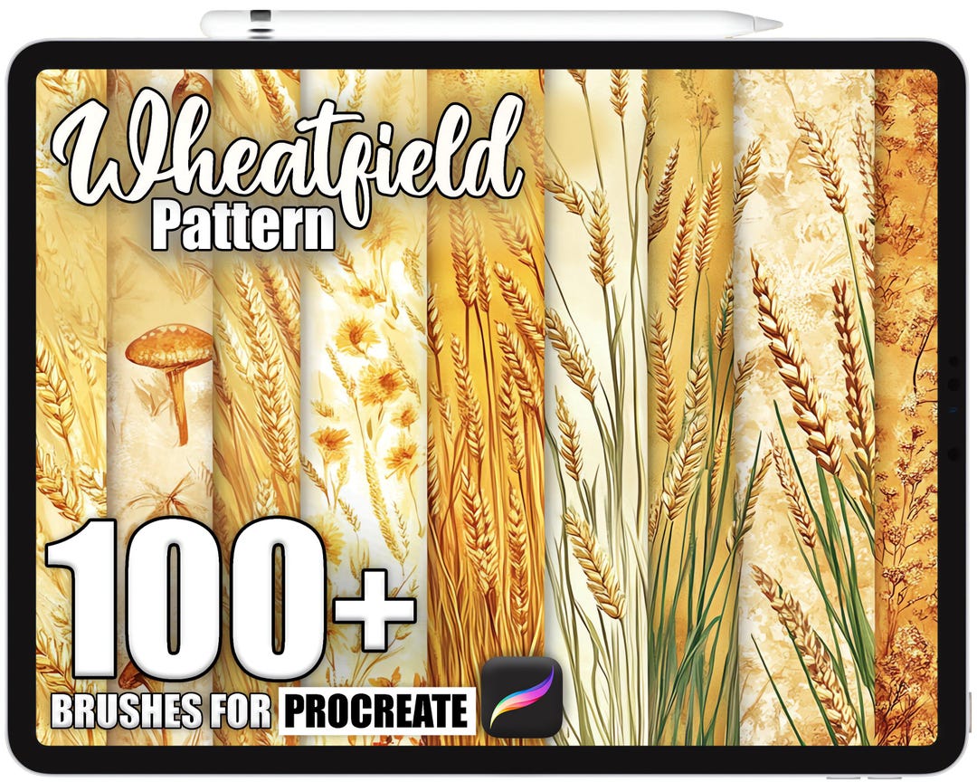 100+ Procreate Wheatfield Pattern Brushes, Realistic Texture Brushes ...