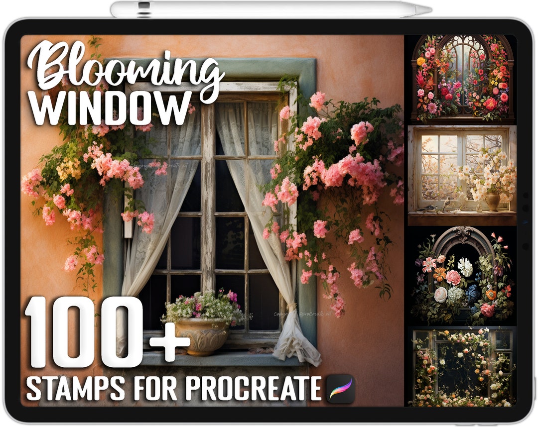 100+ Procreate Blooming Window Stamps, Blooming Window Brushes for ...