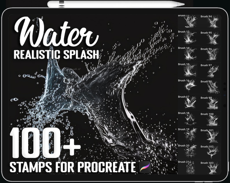 100 Procreate Realistic Water Splash Stamps Water Splash - Etsy
