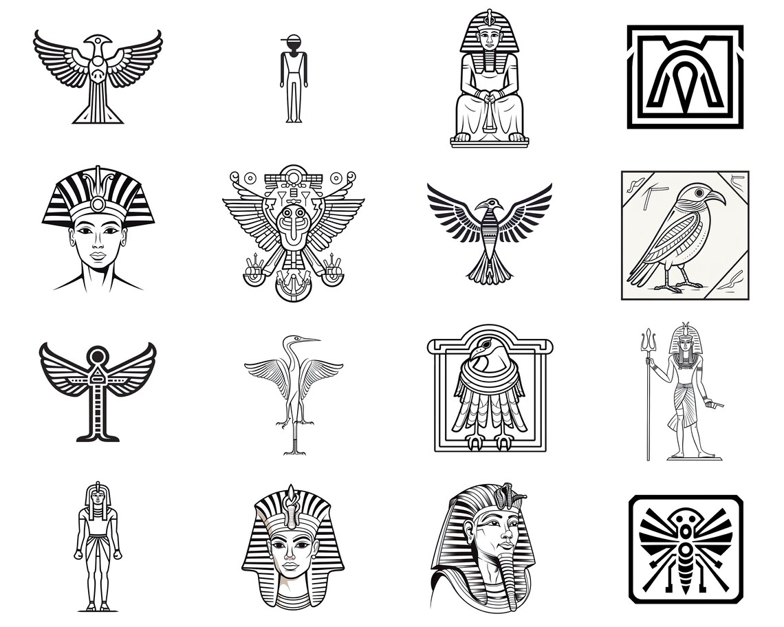 100+ Procreate Ancient Hieroglyphic Stamps, Ancient Egypt Symbols Guide ...