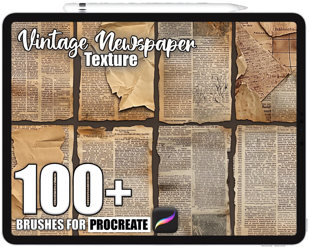 100+ Procreate Vintage Newspaper Texture Brushes, Realistic Texture ...