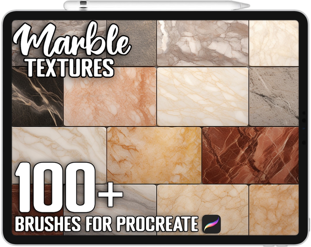 100+ Procreate Marble Texture Brushes, Realistic Brushes for Procreate, Instant Digital Download ...