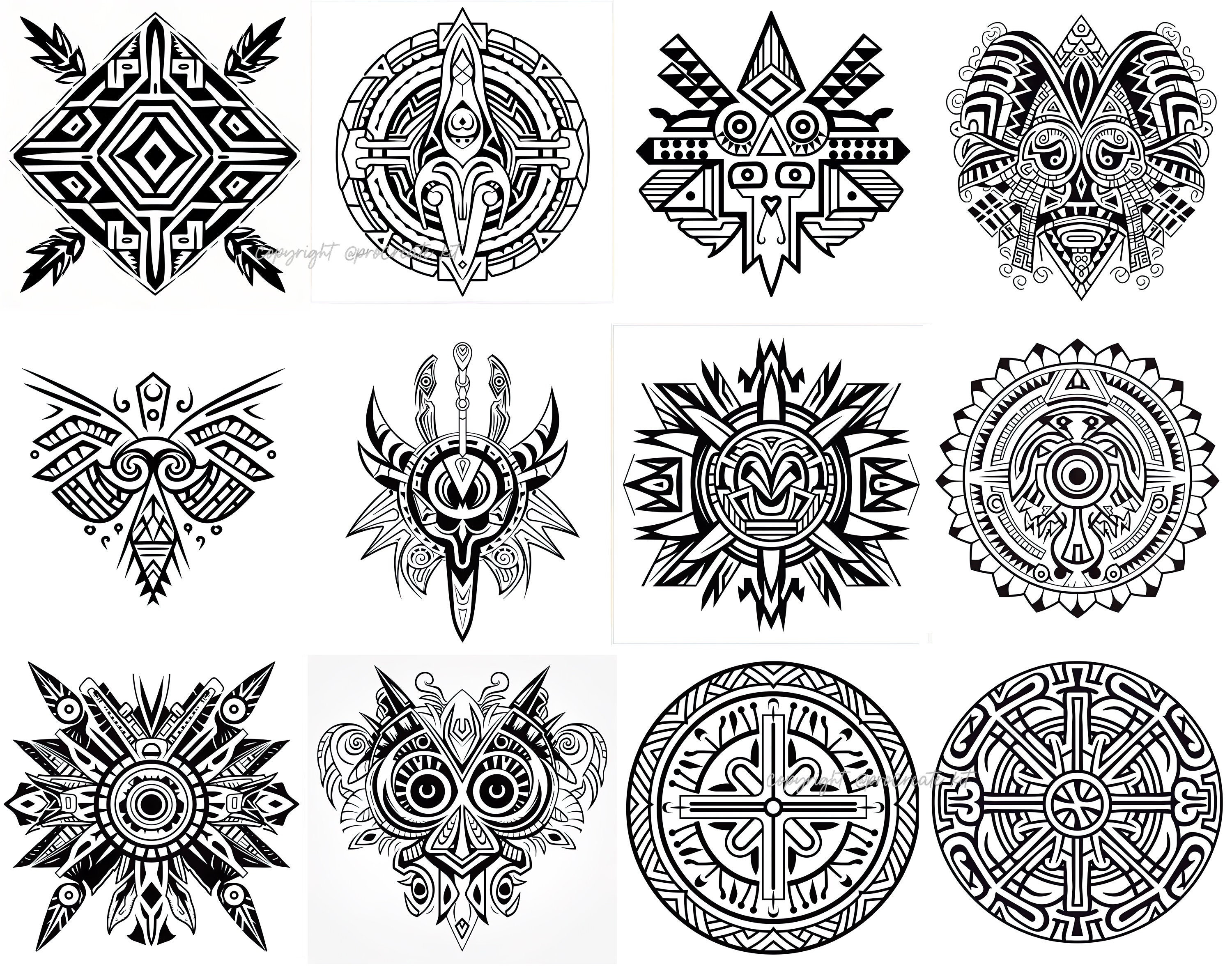 100 Procreate Tribal Symbol Stamps Tribal Symbol Brushes for - Etsy