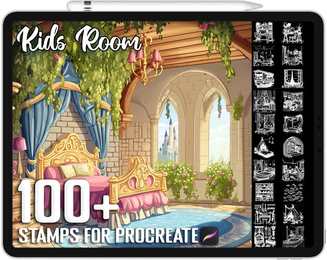 100+ Procreate Kids Room Stamps, Brushes for Procreate, Instant Digital ...