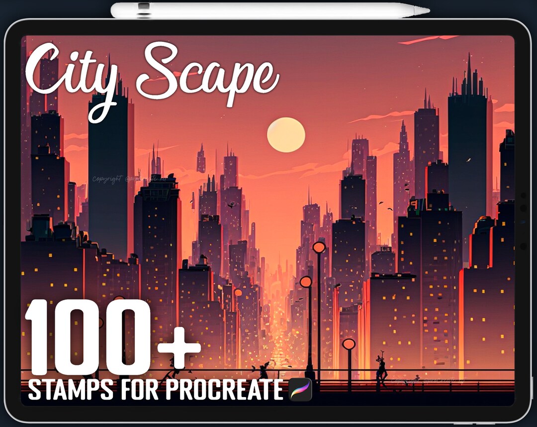 100+ Procreate City Scape Stamps, Unique City Scape Guide Brushset ...
