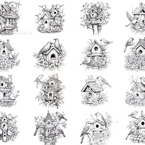 100+ Procreate Bird House Stamps, Nest Brushes for Procreate, Instant ...