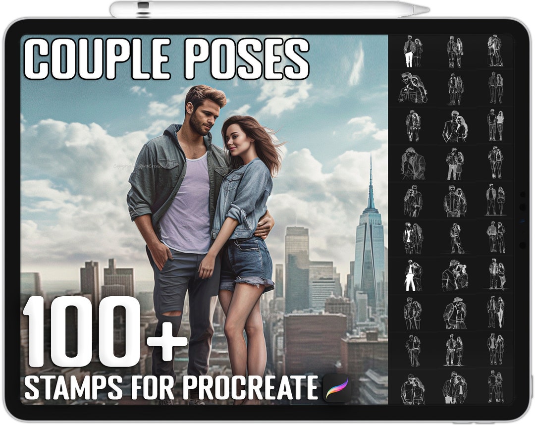 100+ Procreate Couple Poses Stamps, Couple Brushes for Procreate ...