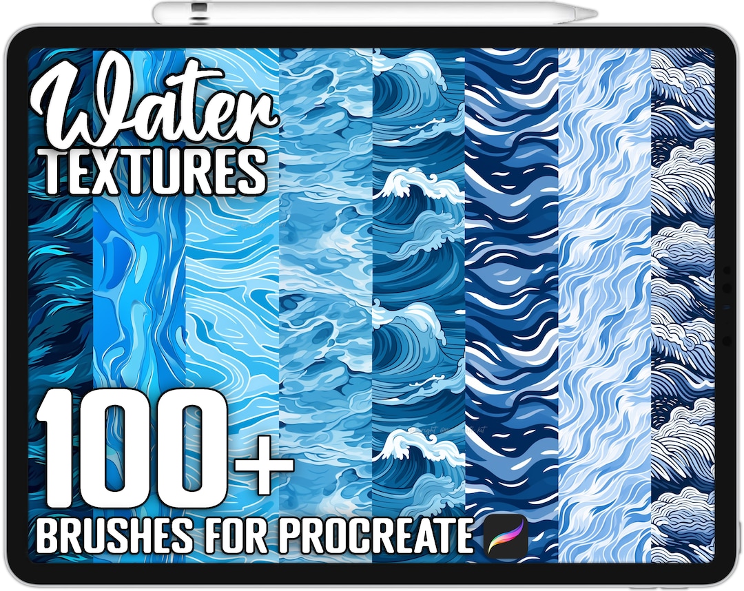 100+ Procreate Water Texture Brushes, Realistic Brushes for Procreate, Instant Digital Download ...