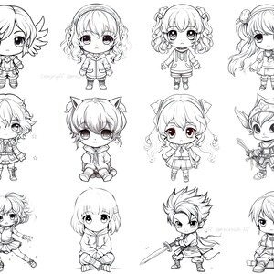 100+ Procreate Chibi Character Guide Stamps, Chibi Character Brushes ...