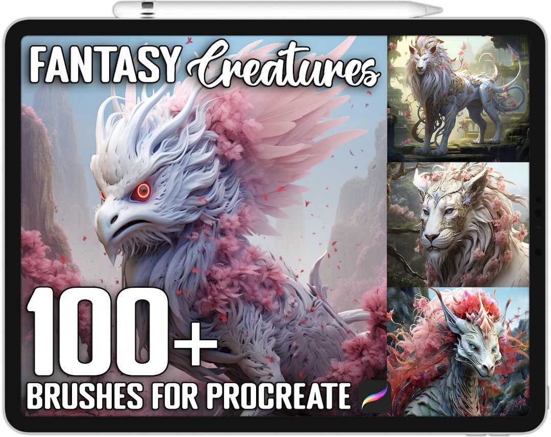 100+ Procreate Fantasy Creature Stamps, Fantasy Creature Guide Brushes ...