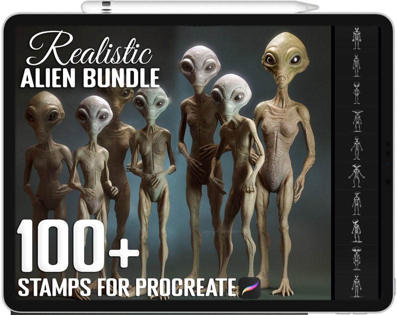 100 Procreate Alien Stamps Alien Brushes for Procreate - Etsy
