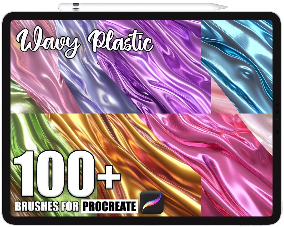 100+ Procreate Wavy Plastic Brushes, Realistic Texture Brushes for ...