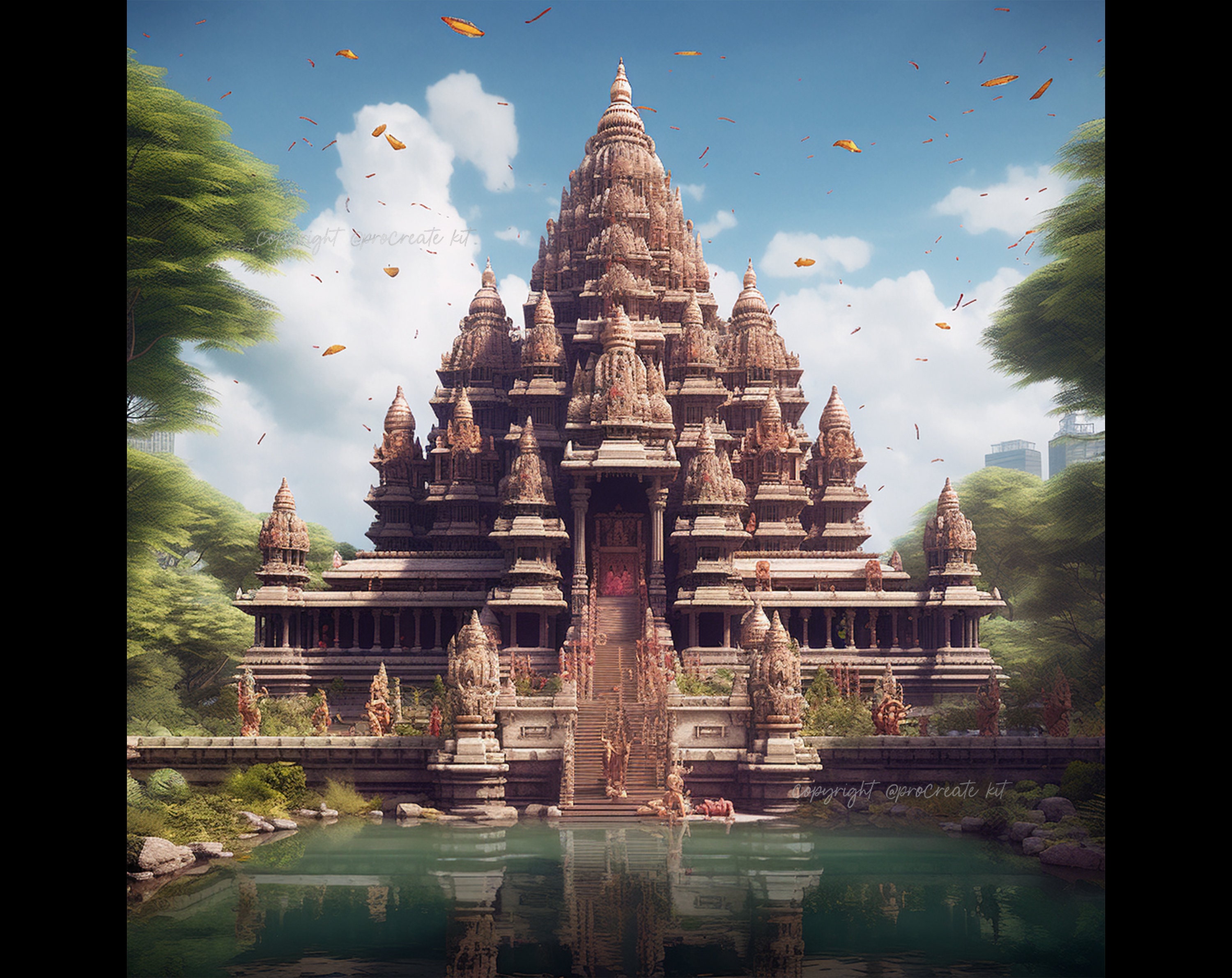 100+ Procreate Indian Temple Stamps, Indian Temple Brushes for ...