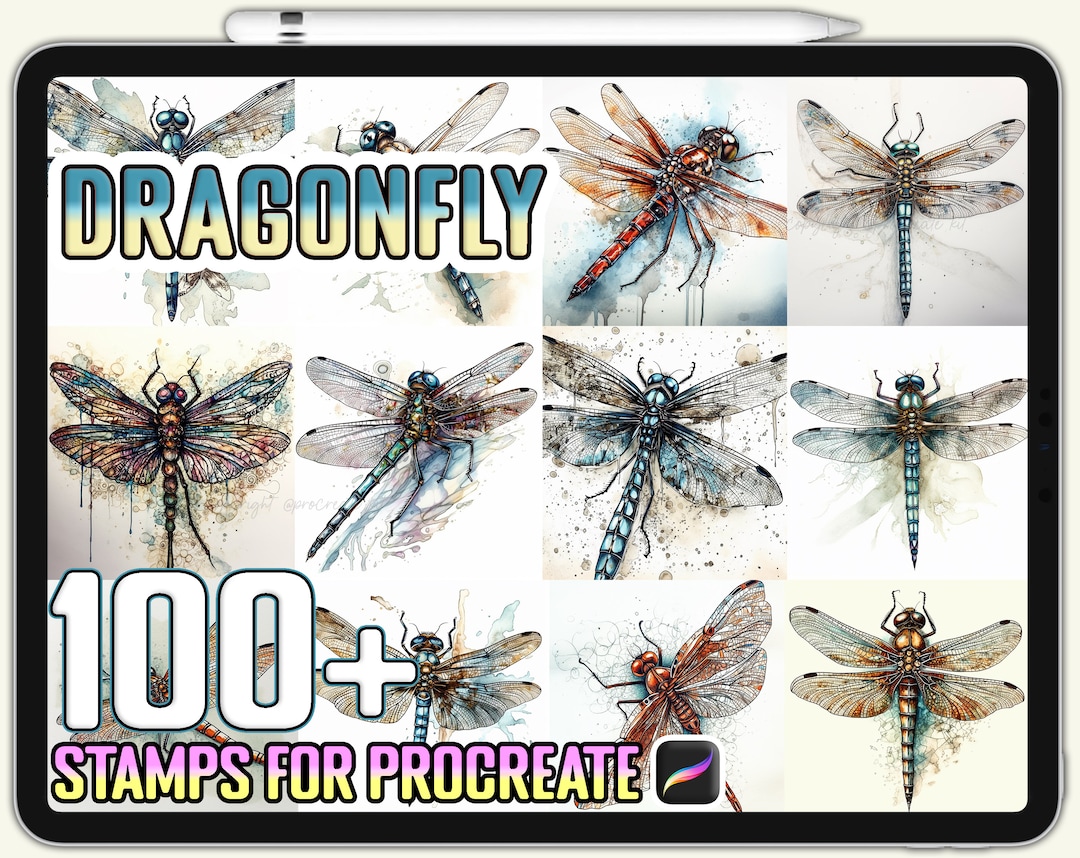 Procreate Dragonfly Stamps, Dragonfly Brushes for Procreate, Instant ...