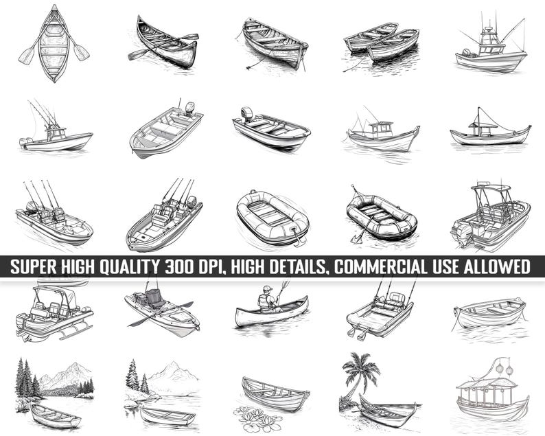 100+ Procreate Fisher Boat Stamps, Nautical Boat Brushes for Procreate ...