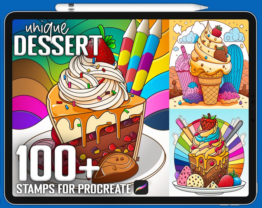 Procreate Dessert Stamps, Dessert Brushes for Procreate, Instant ...