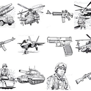 100 Procreate Military Stamp Bundle, Military Brushes for Procreate ...
