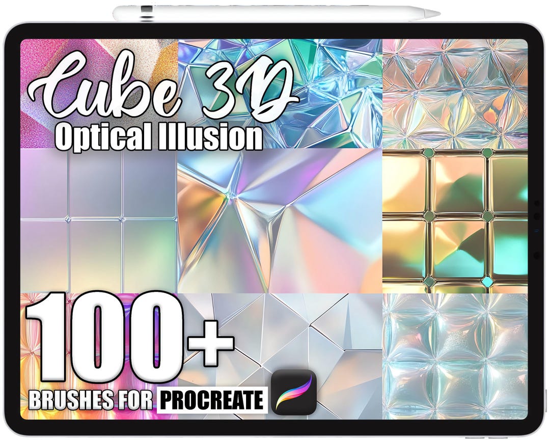 100+ Procreate Cube 3D Optical Illusion Brushes, Realistic Texture Brushes for Procreate ...