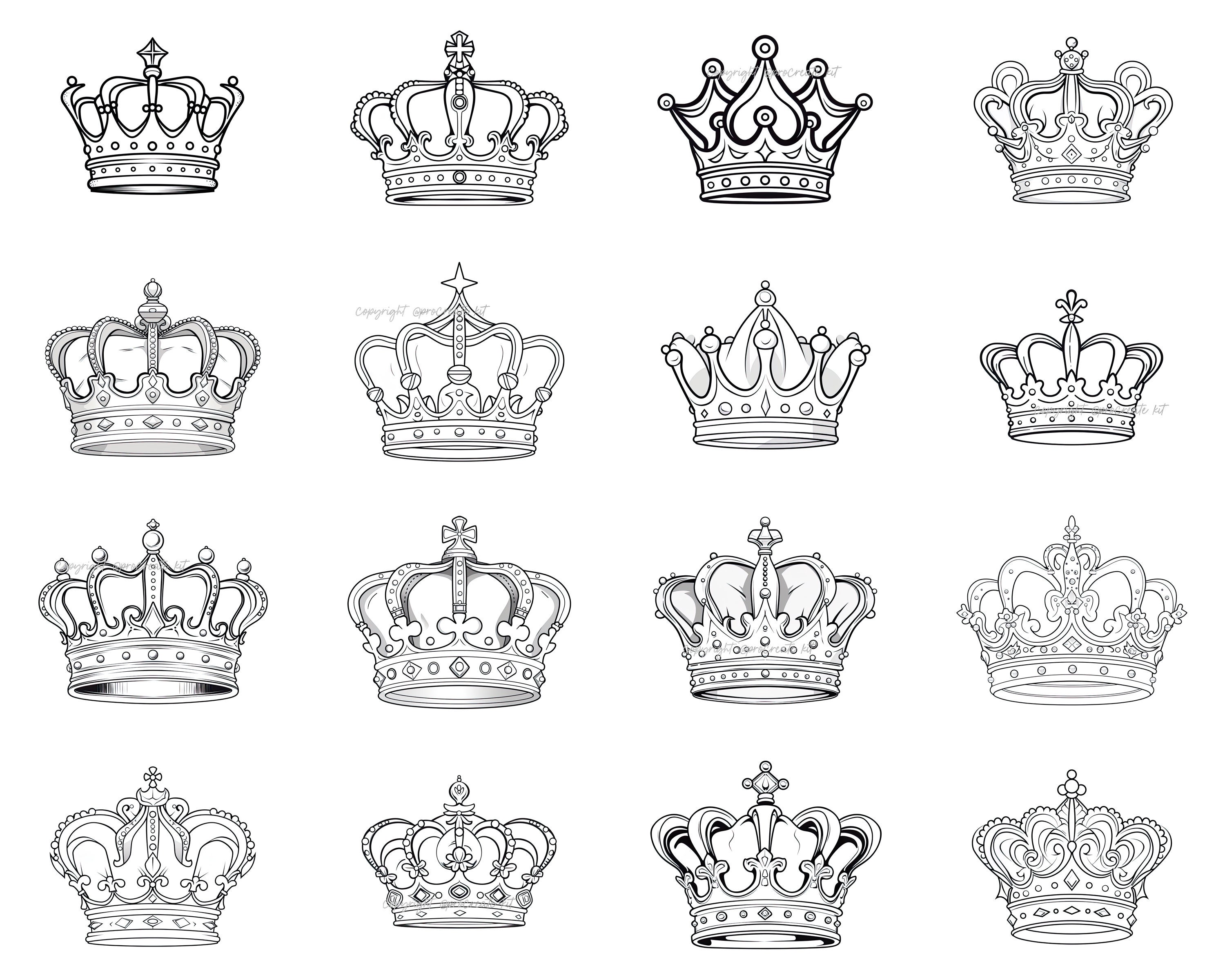 100+ Procreate Realistic Crown Stamps, Crown Brushes for Procreate ...