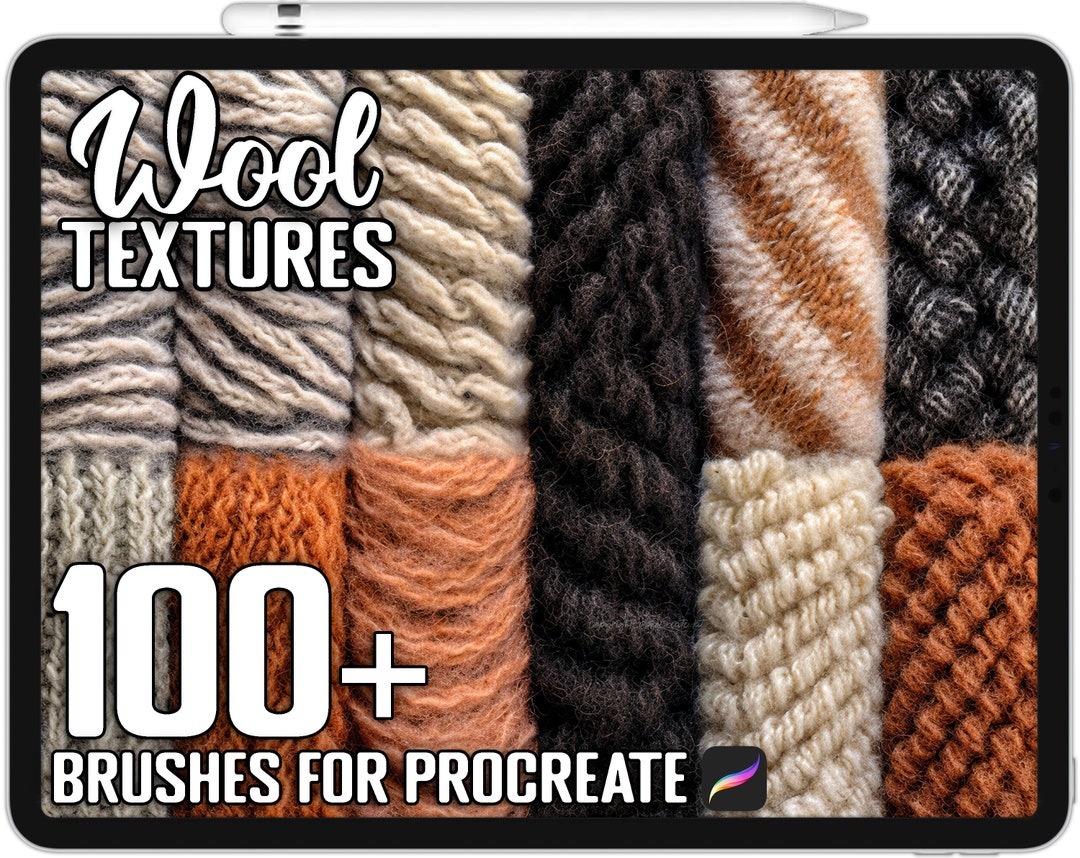 100+ Procreate Wool Texture Brushes, Realistic Brushes for Procreate, Instant Digital Download ...