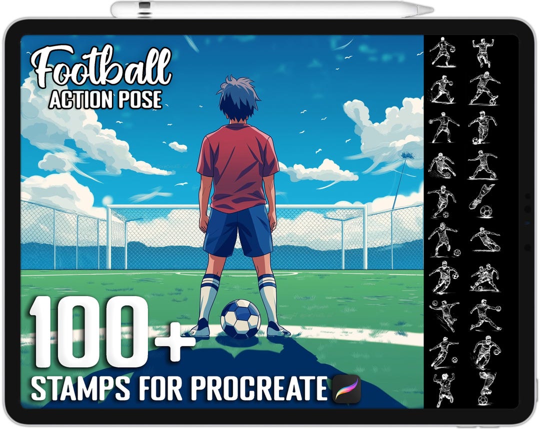 100+ Procreate Football Pose Stamps, Action-packed Sports Brushes for ...