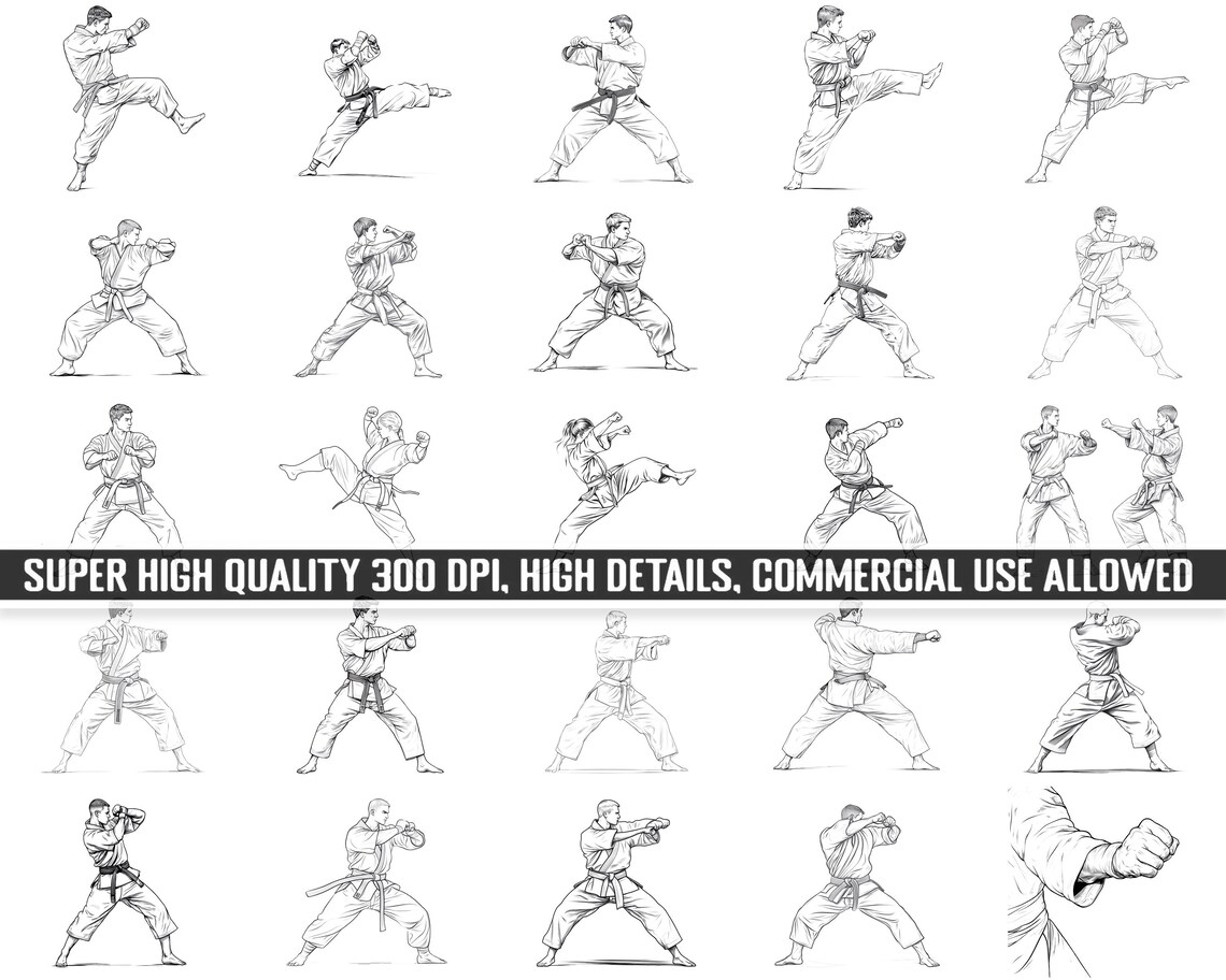 100+ Procreate Karate Form Stamps, Martial Arts Action Brushes for ...