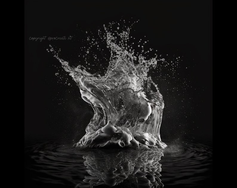 100+ Procreate Realistic Water Splash Stamps, Water Splash Brushes for ...
