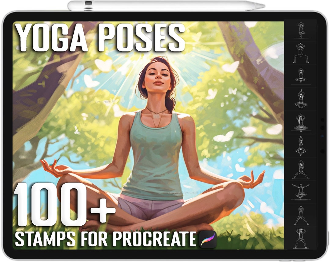 100+ Procreate Yoga Poses Stamps, Yoga Poses Brushes for Procreate ...