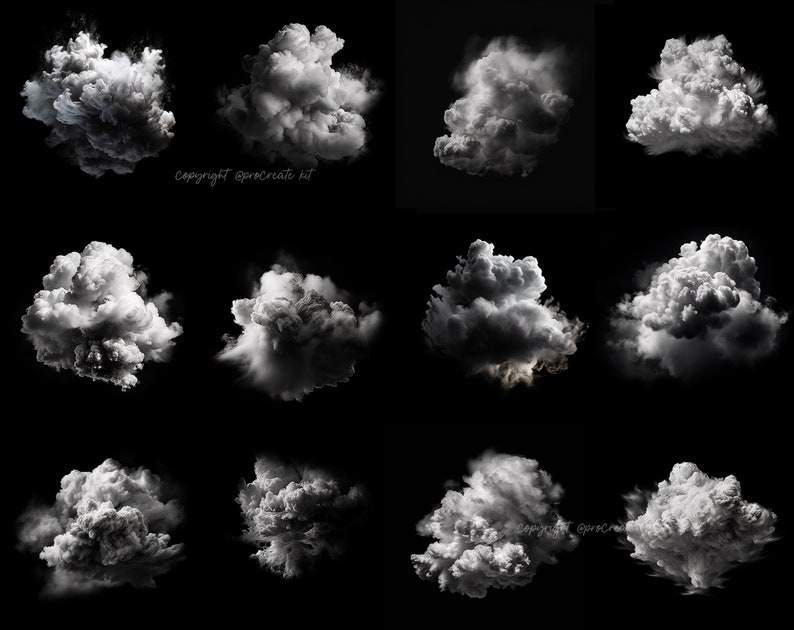 100 Procreate Realistic Clouds Stamps Clouds Brushes for - Etsy