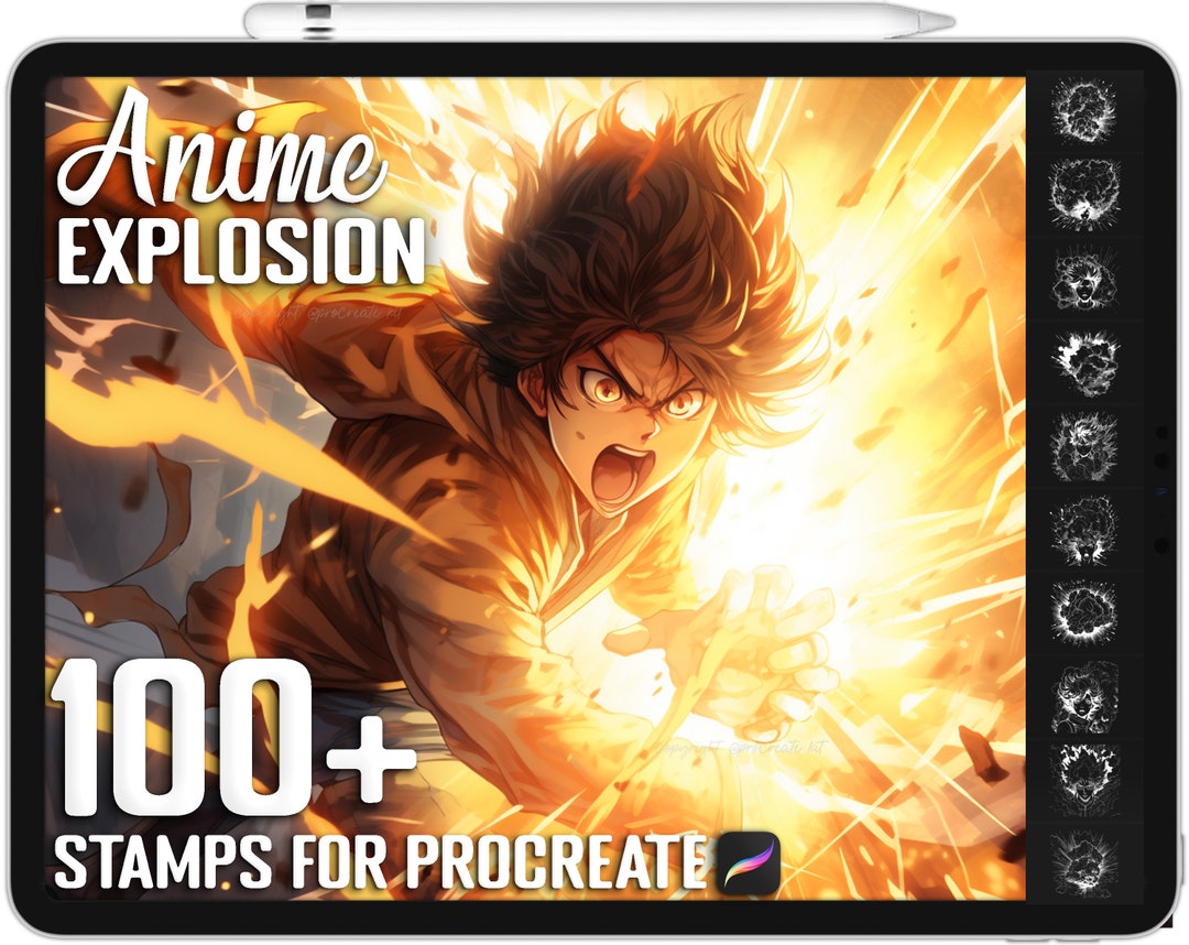 100+ Procreate Anime Explosion Stamps, Comic Explosion Brushes for ...