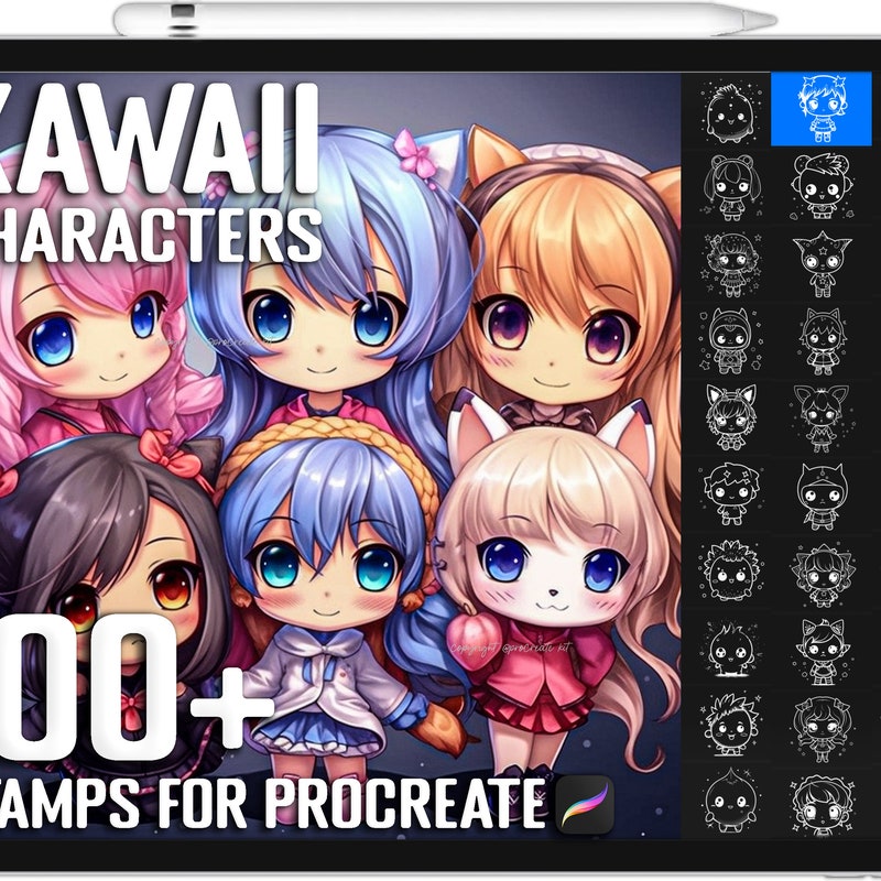 Procreate Chibi Stamps - Etsy