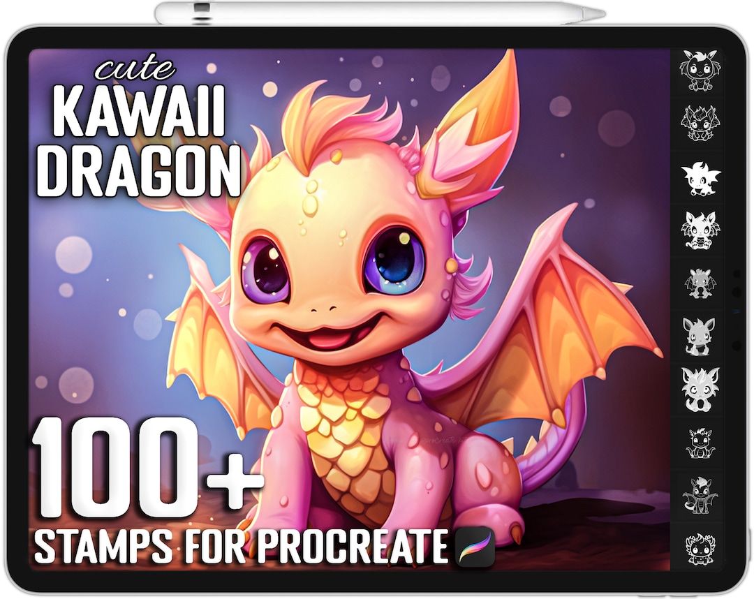 100+ Procreate Kawaii Dragon Stamps, Unique Kawaii Dragon Guide ...
