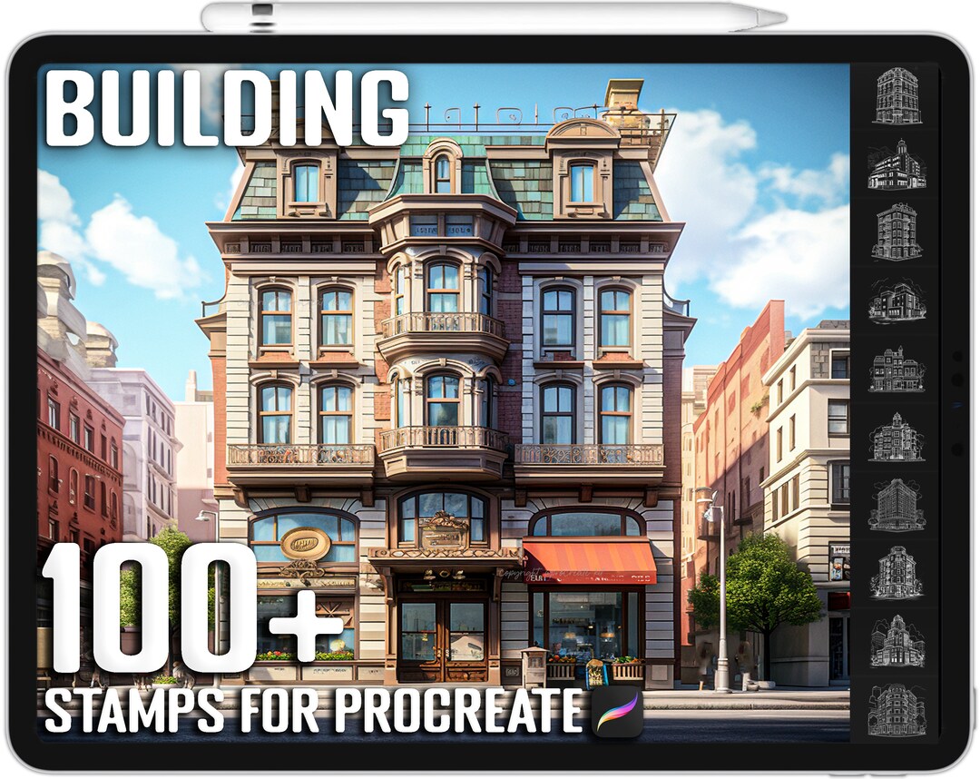 100+ Procreate Building Stamps, Building Brushes for Procreate, Instant ...