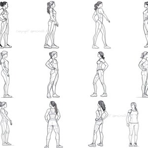 100+ Procreate Female Full Body Torso, Female Poses Brushes for ...