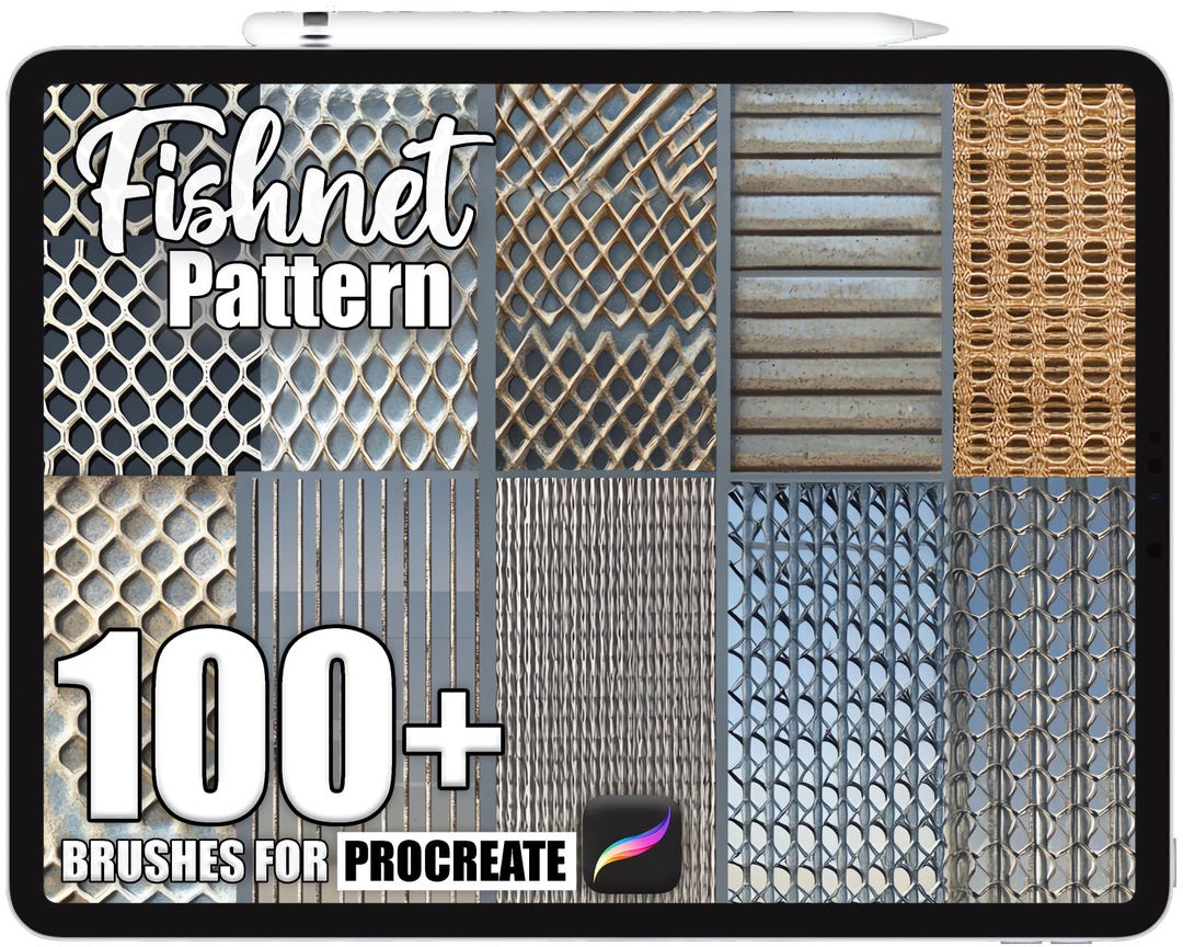 100+ Procreate Fishnet Pattern Brushes, Realistic Texture Brushes for ...