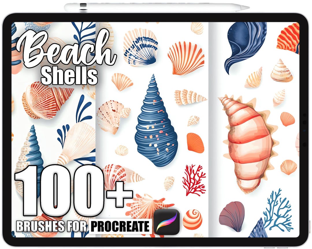 100+ Procreate Beach Shells Brushes, Realistic Texture Brushes for ...