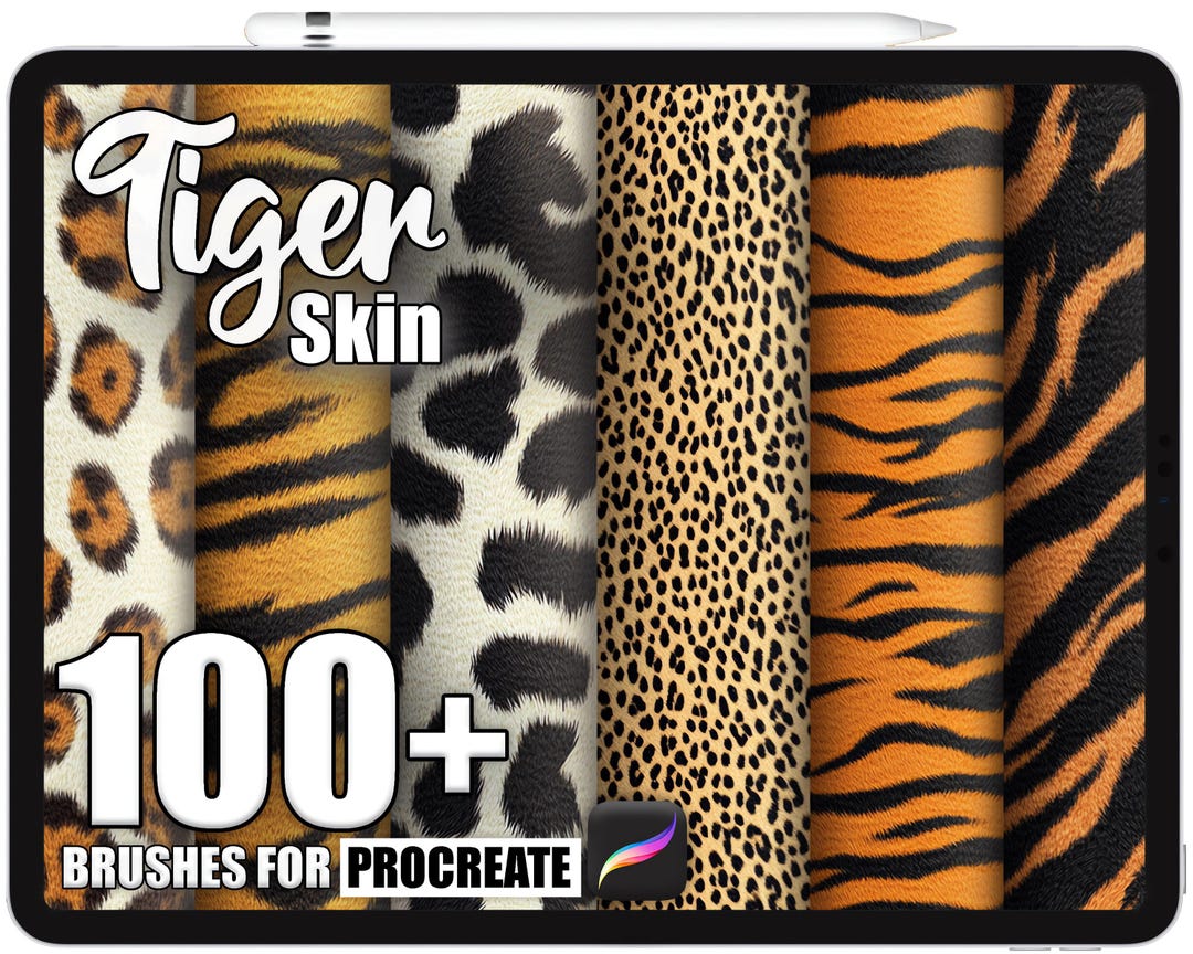 100+ Procreate Tiger Skin Brushes, Realistic Texture Brushes for ...