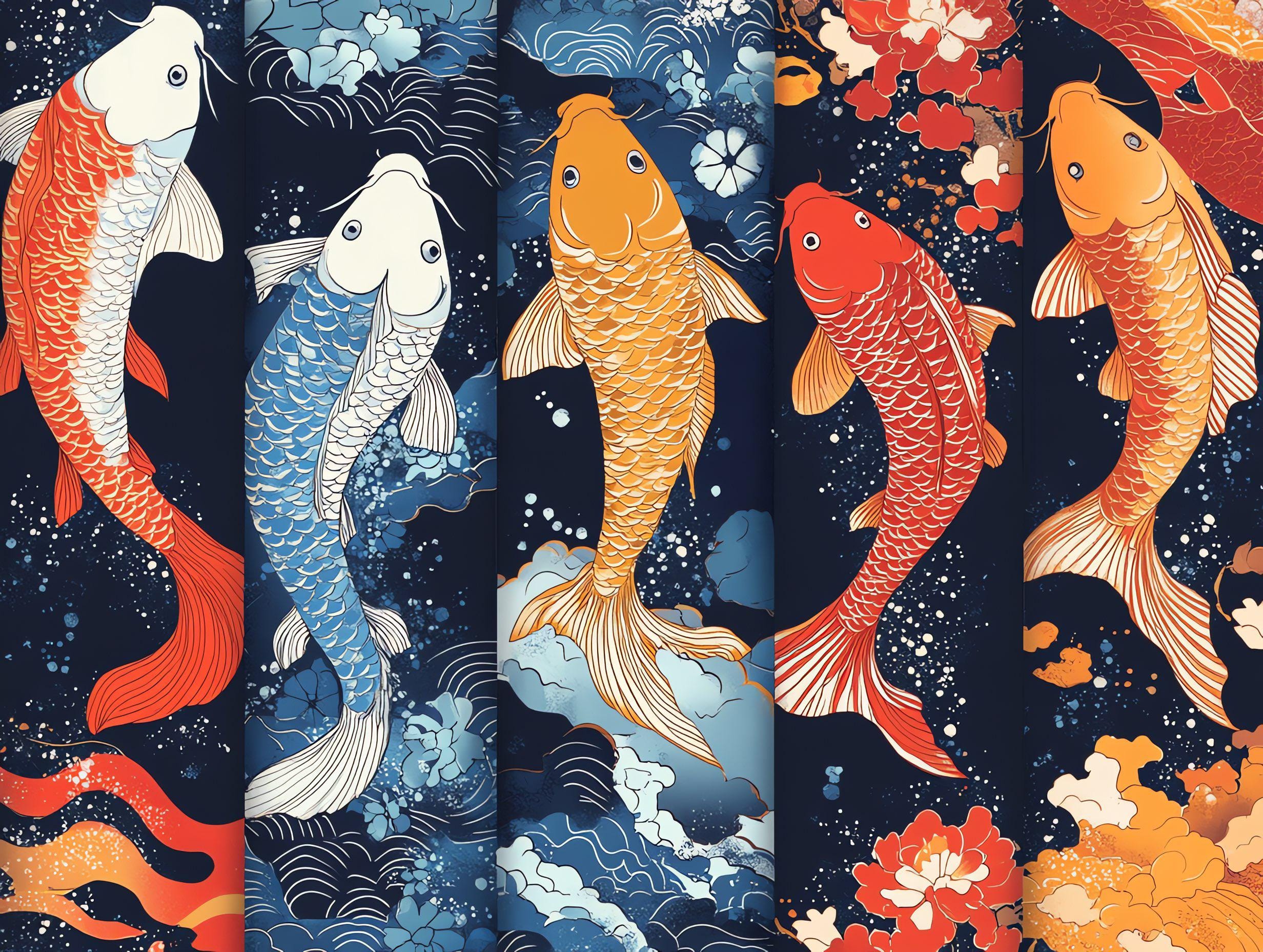 100+ Procreate Japanese Koi Fish Brushes, Realistic Texture Brushes for ...