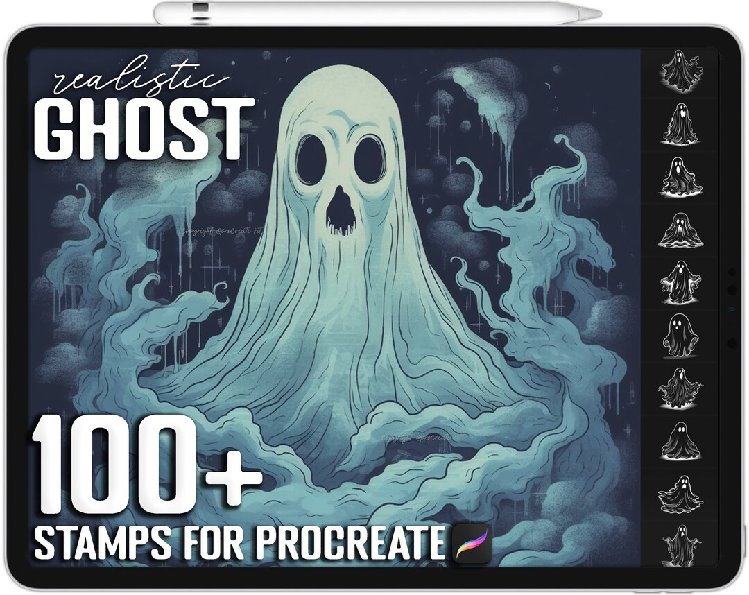 100+ Procreate Ghost Stamps, Ghost Brushes for Procreate, Instant ...