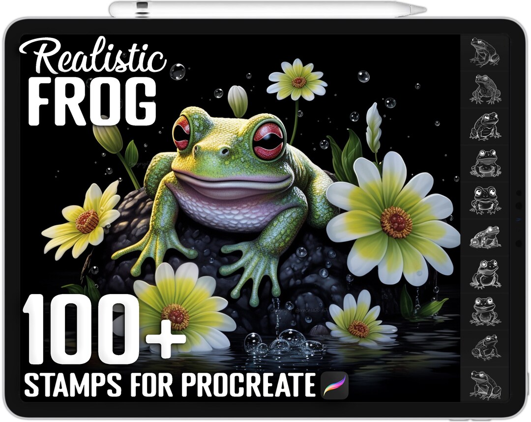100+ Procreate Realistic Frog Stamps, Frog Brushes for Procreate ...