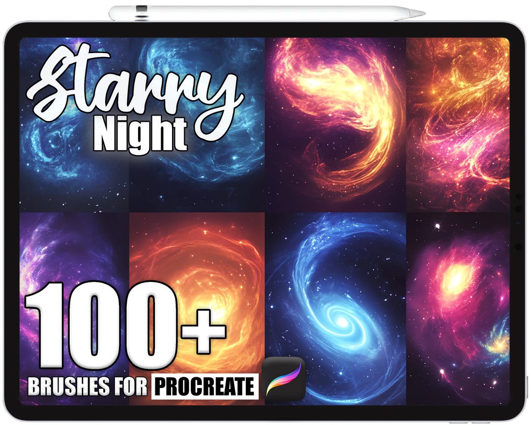 100+ Procreate Starry Night Sky Brushes, Realistic Texture Brushes for ...