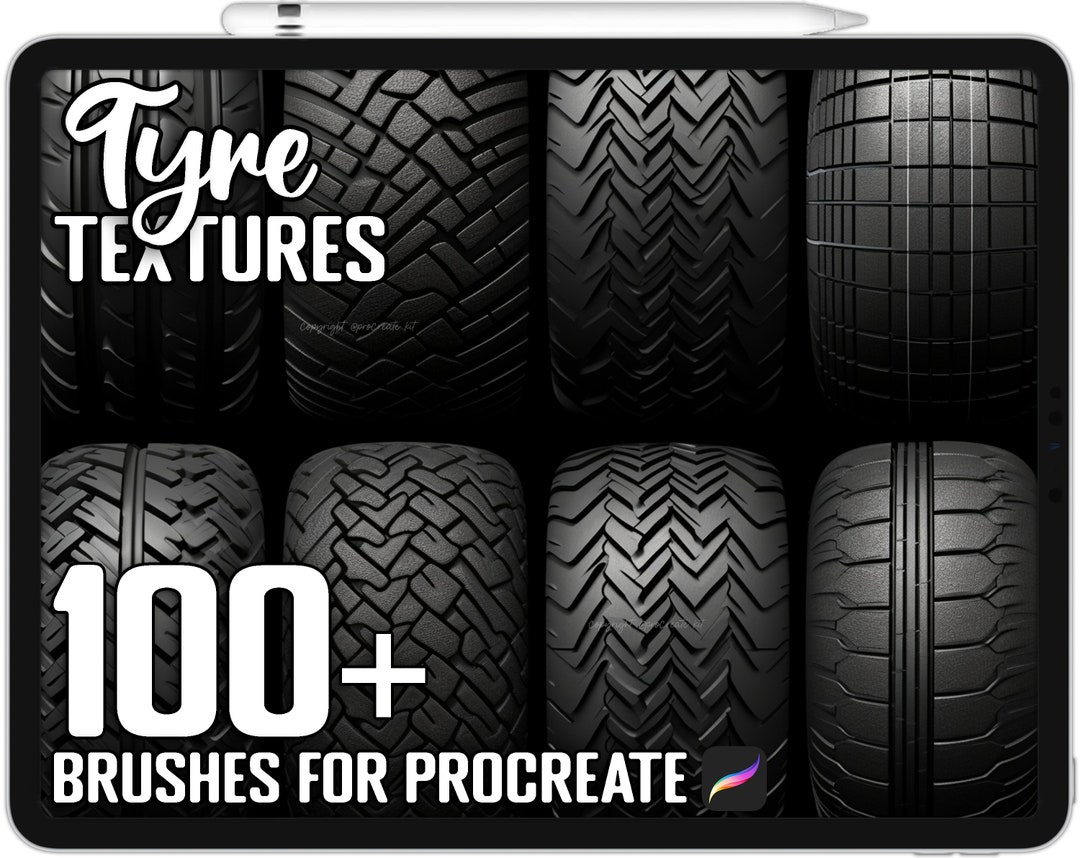 100+ Procreate Tyre Texture Brushes, Realistic Brushes for Procreate ...