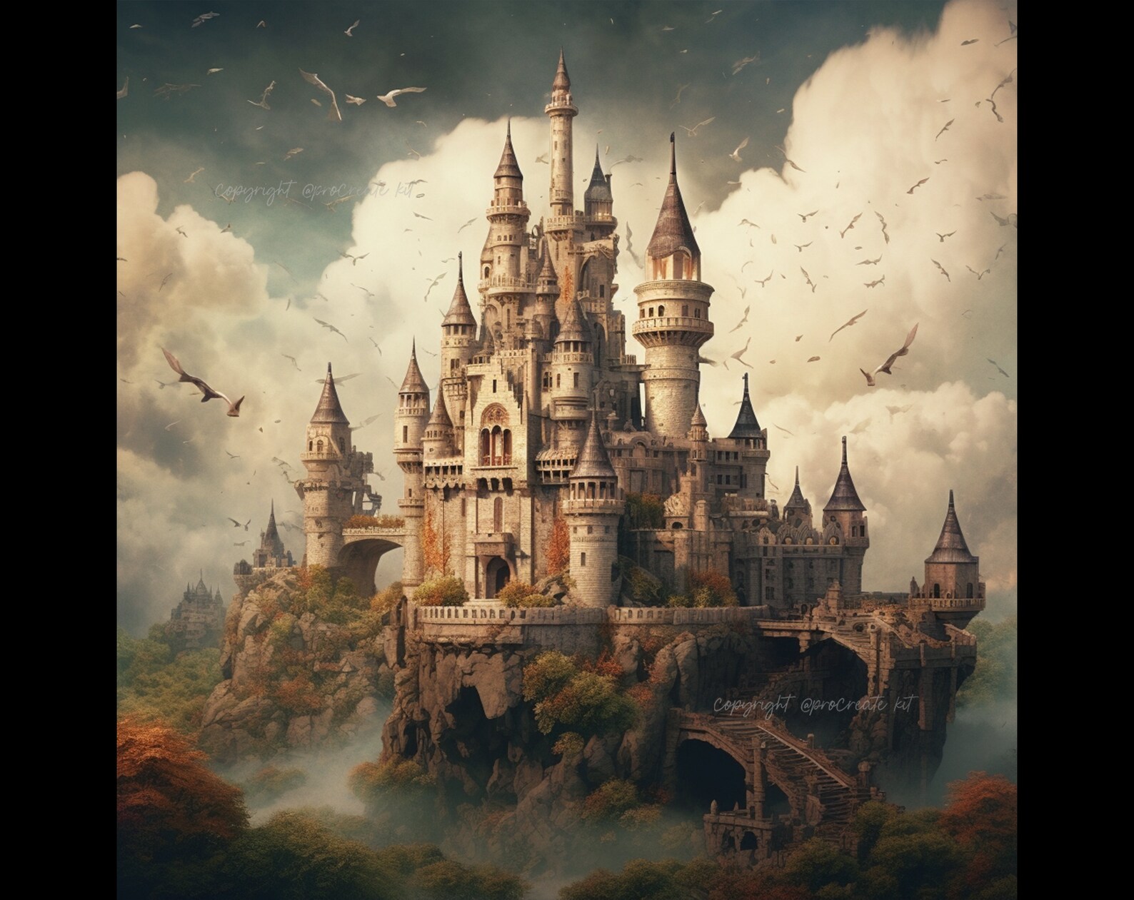 100+ Procreate Castle Stamps, Castle Brushes for Procreate, Instant ...