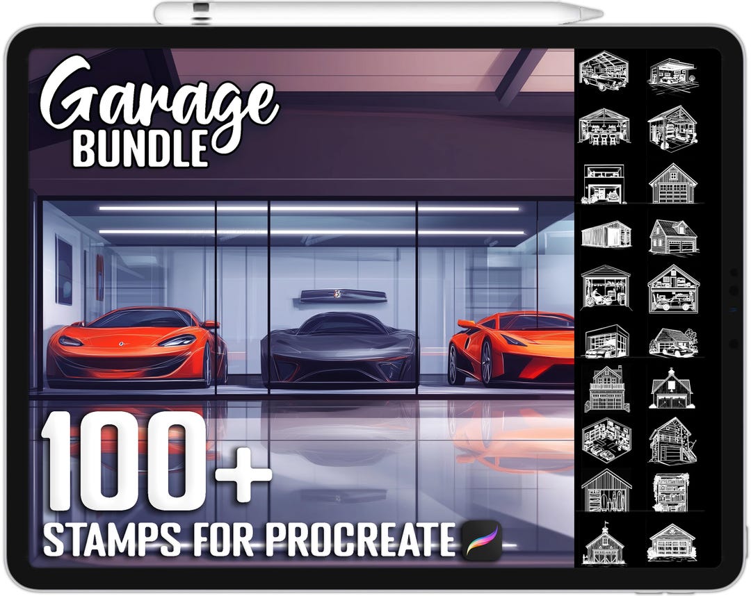 100+ Procreate Garage Stamps, Brushes for Procreate, Instant Digital ...