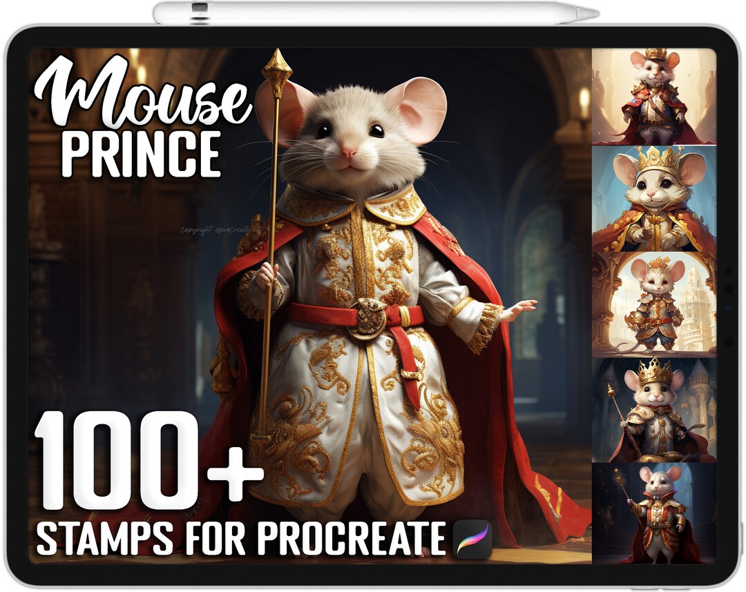 100+ Procreate Mouse Prince Stamps, Cute Mouse Brushes for Procreate ...