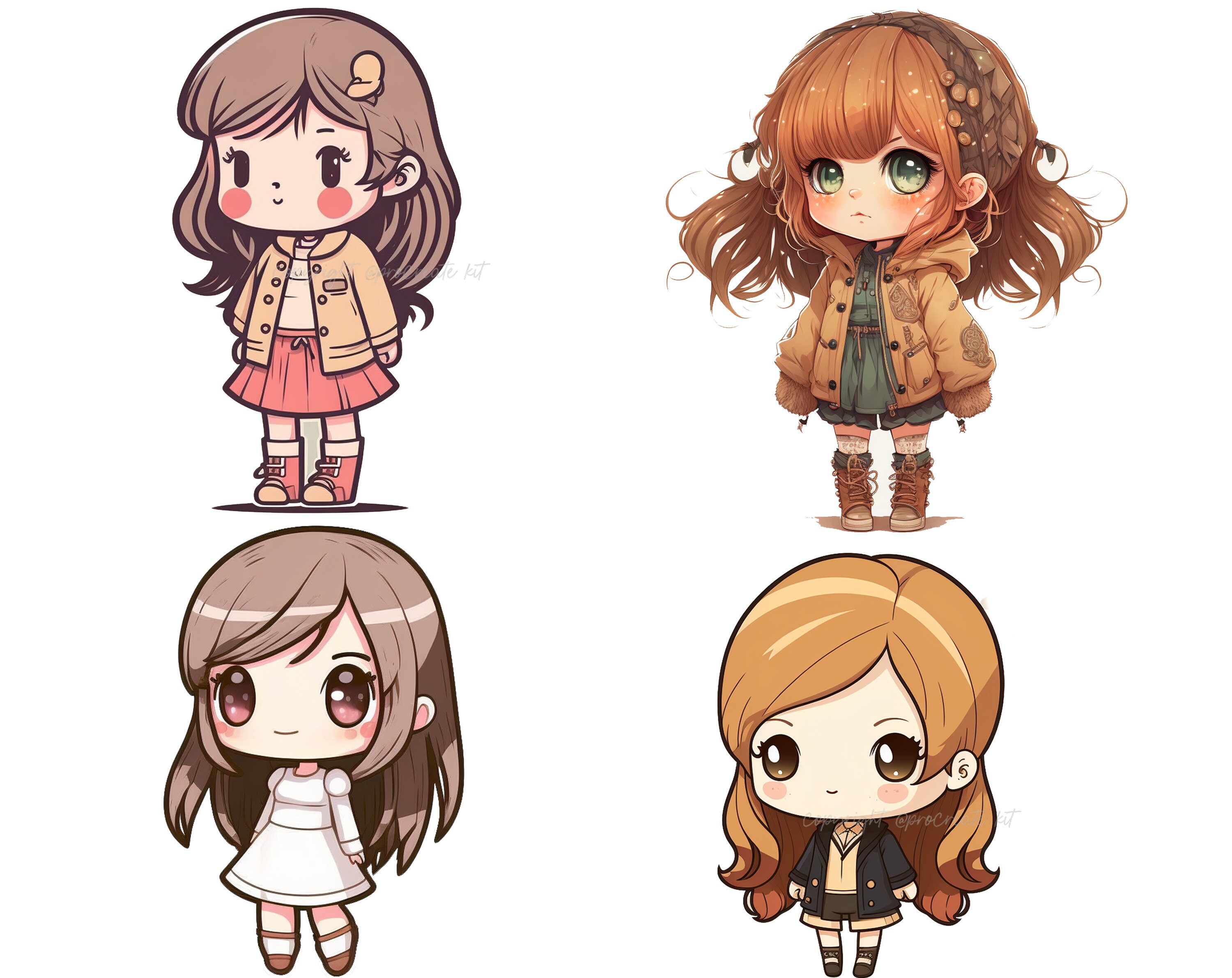 100 Procreate Chibi Character Guide Stamps Chibi Character - Etsy