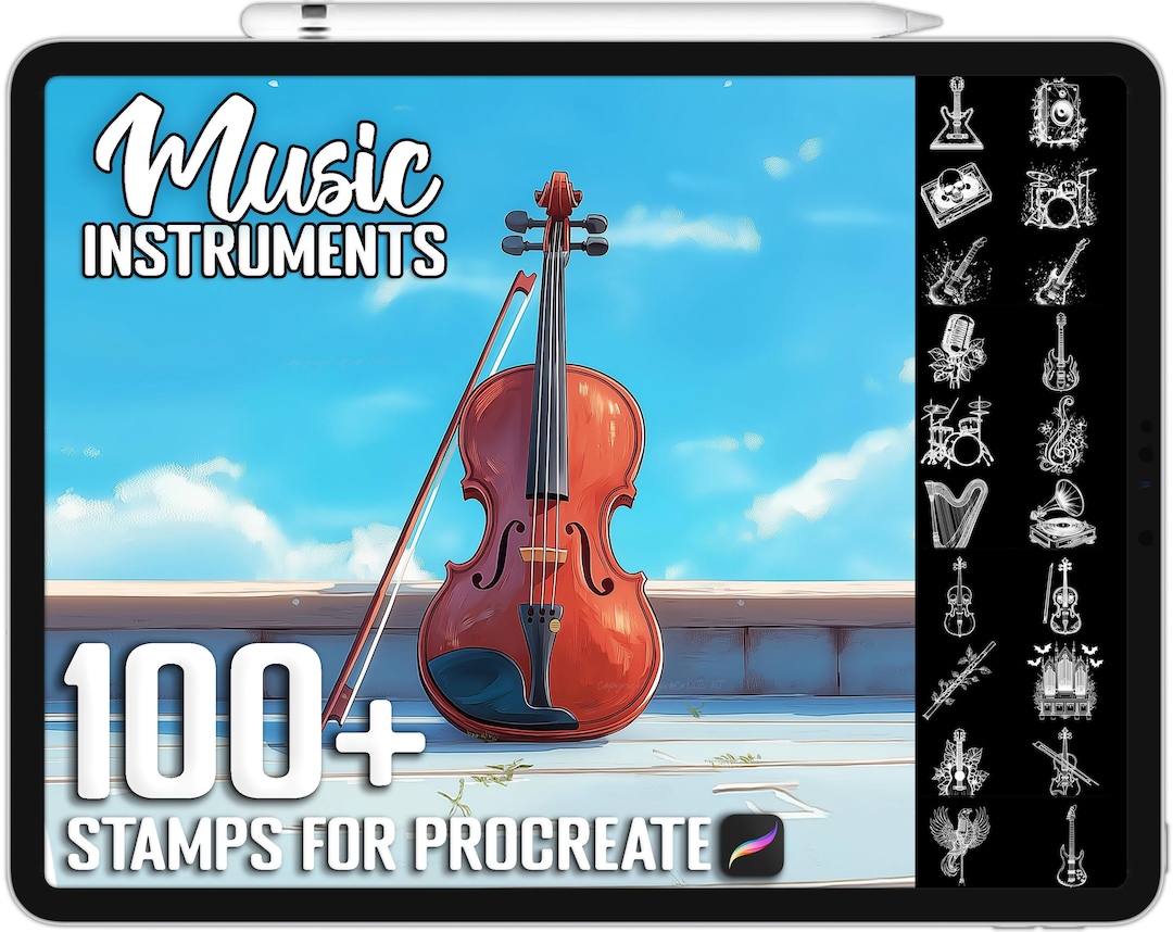100+ Procreate Music & Instruments Stamps, Brushes for Procreate ...